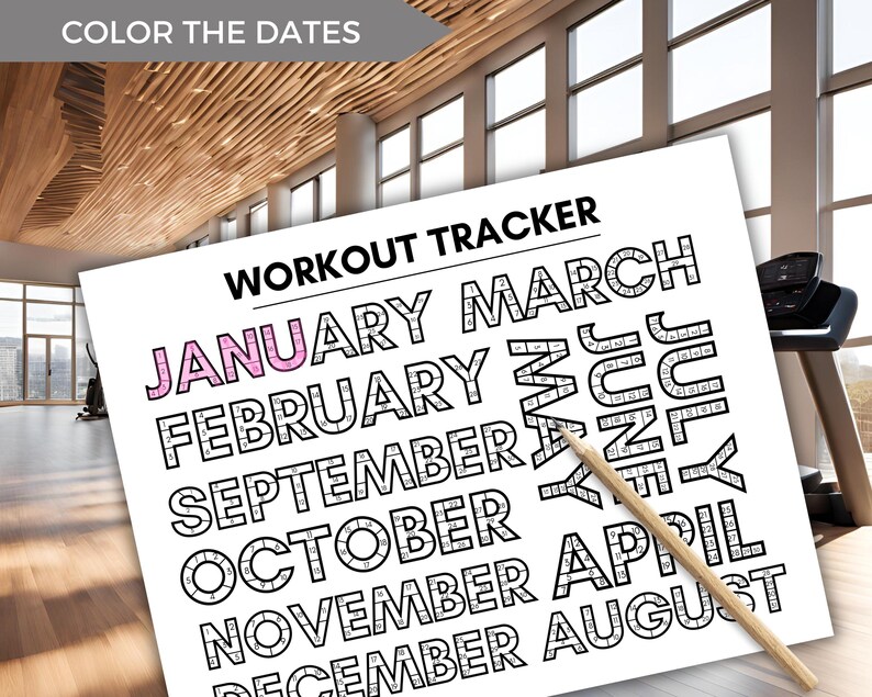 Workout Tracker 2026 Printable, Daily Monthly Yearly Fitness Tracker ...