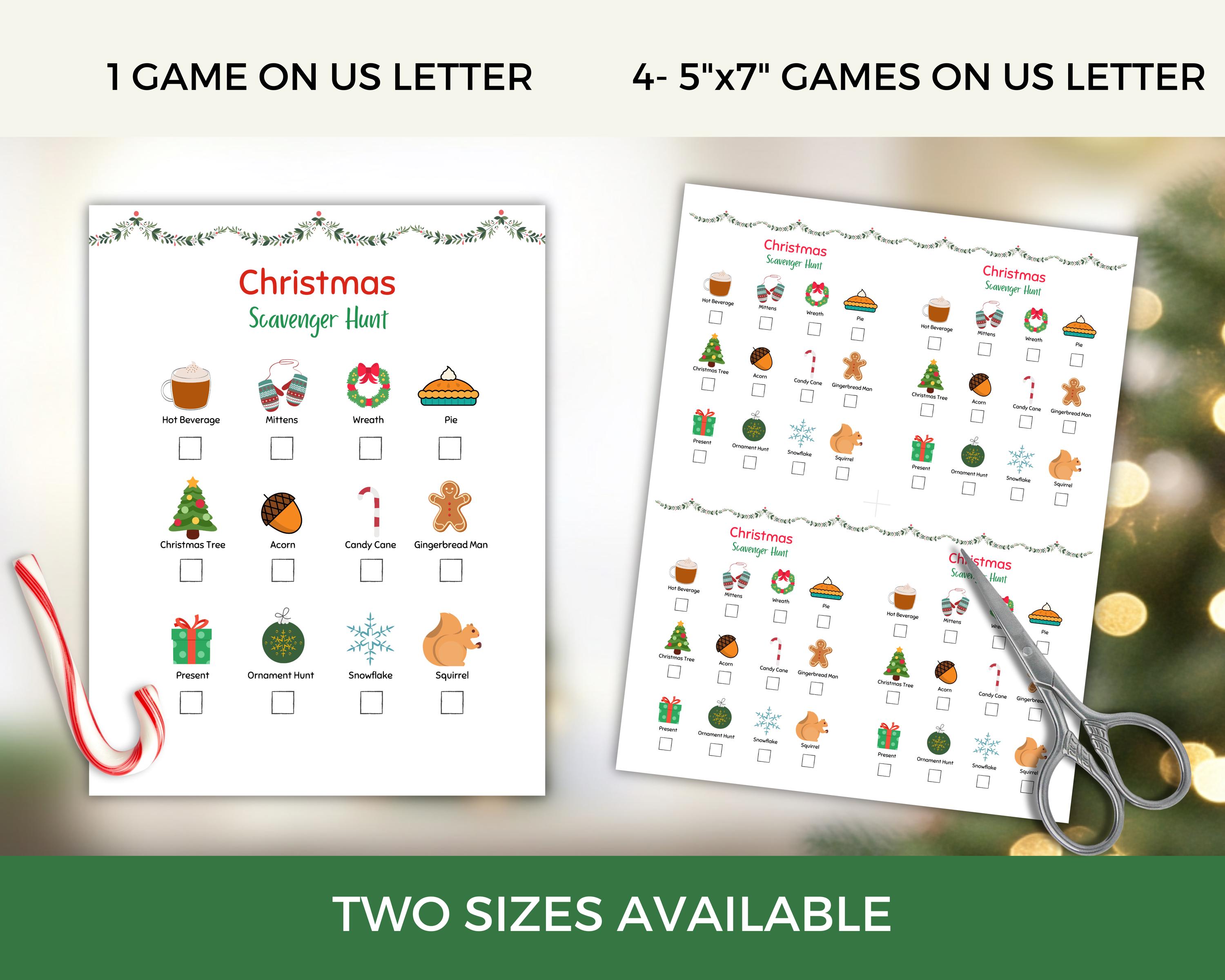 Christmas Scavenger Hunt Printable for Kids, Winter Holiday Game for ...