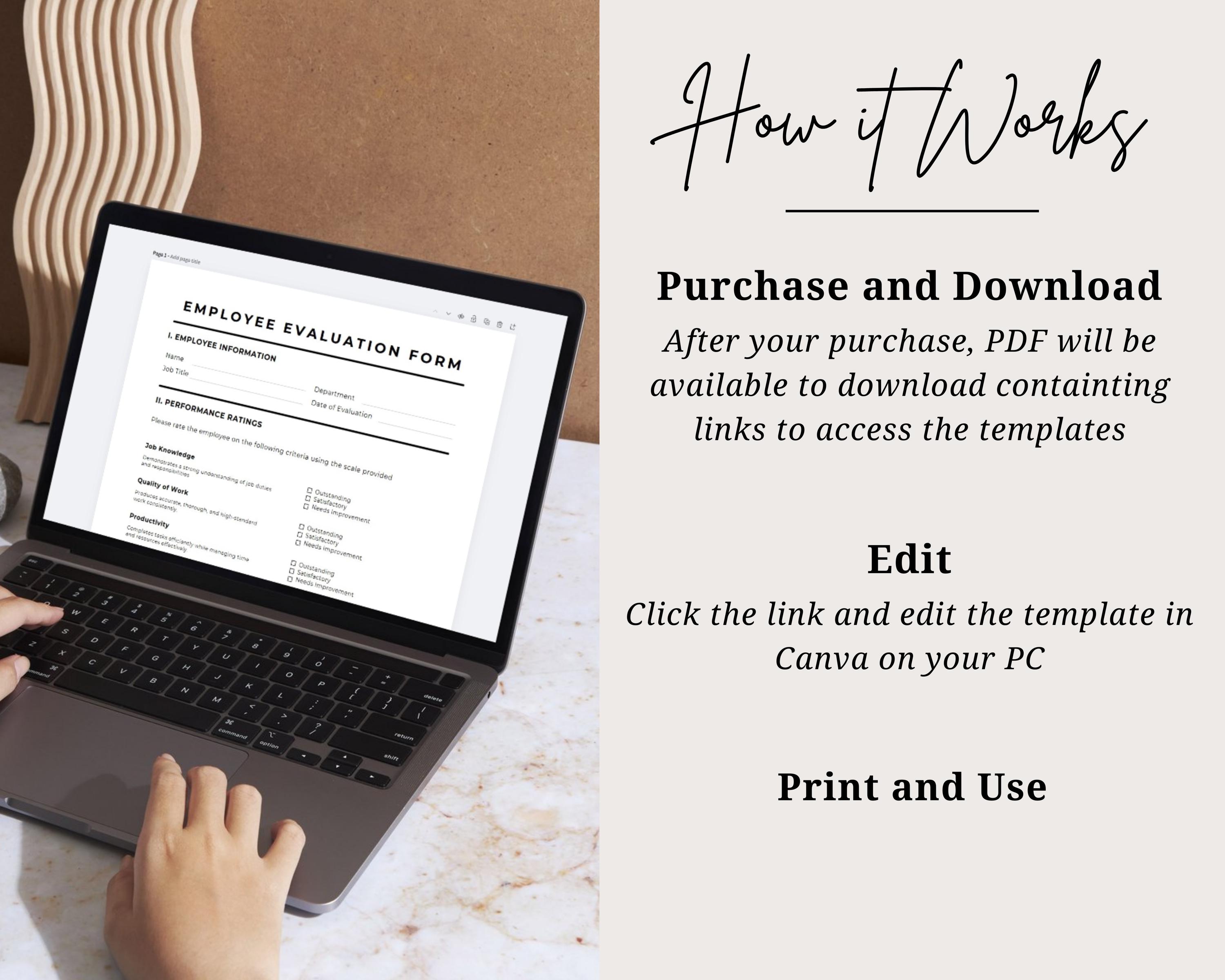 Editable Employee Evaluation Form, Annual Performance Review HR ...