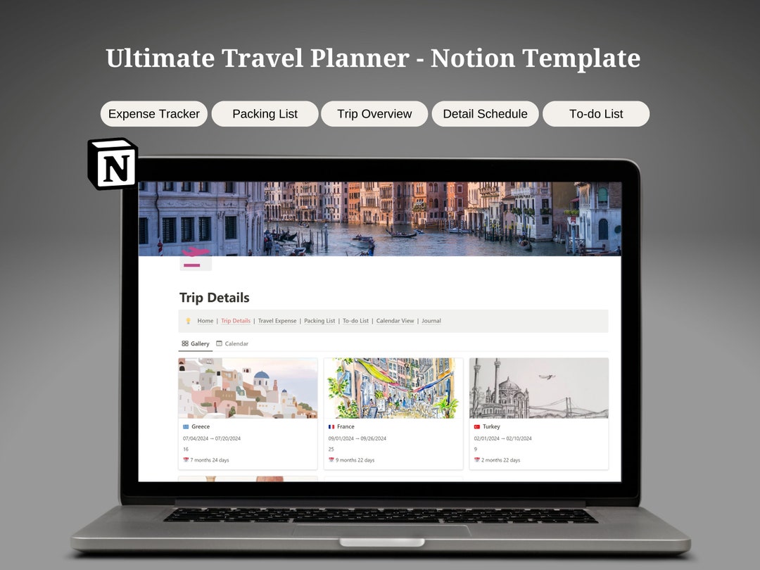 Notion Template Travel Planner, Vacation Planner Holiday Planner Notion ...
