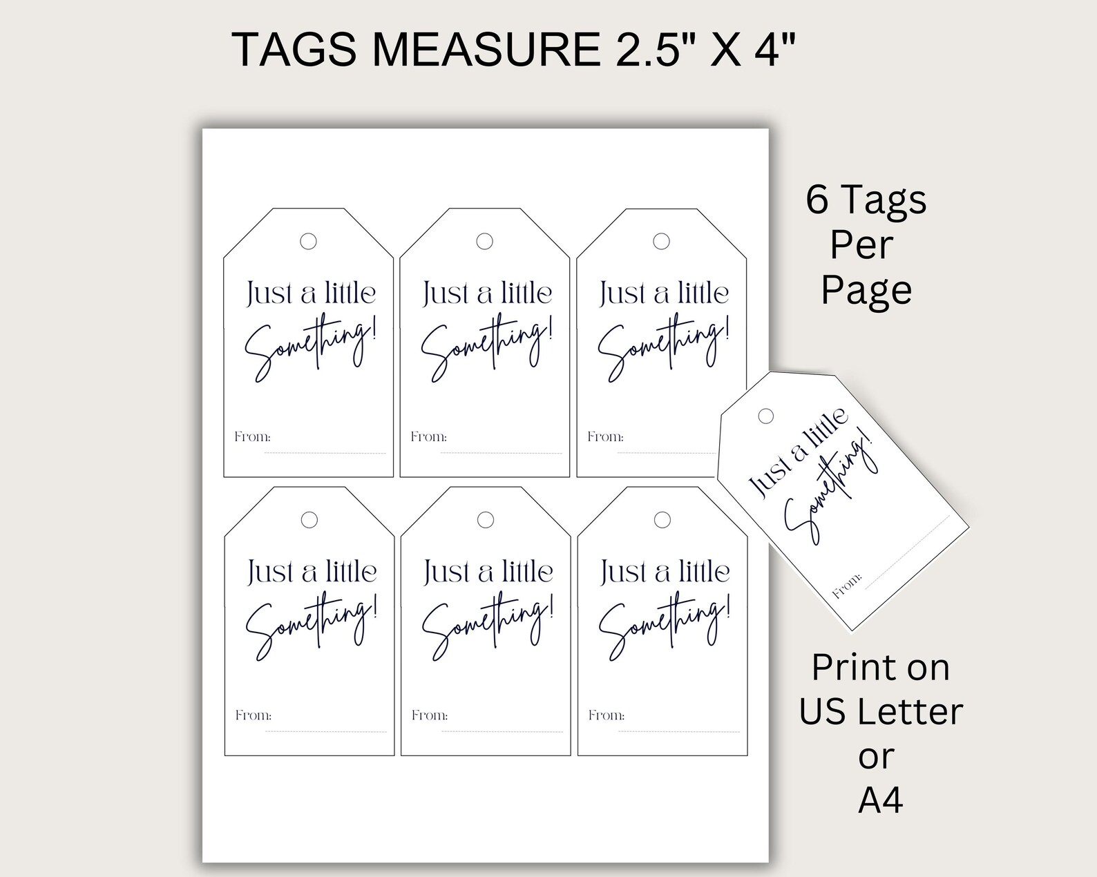 Just a Little Something Gift Tag Printable, Appreciation Gift Tag, Treat Tag, Teacher Classmate ...