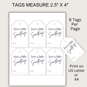 Just a Little Something Gift Tag Printable, Appreciation Gift Tag ...