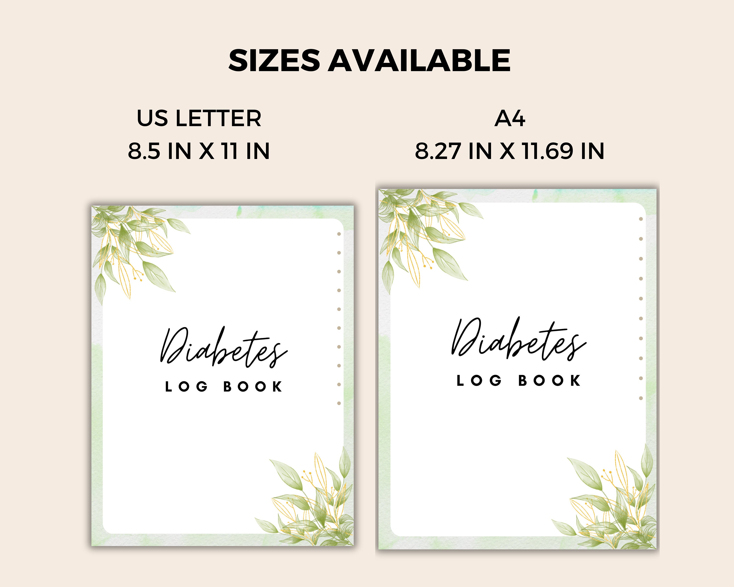 Diabetes Blood Sugar Trackers Printable, Blood Sugar Log Book, Diabetes ...