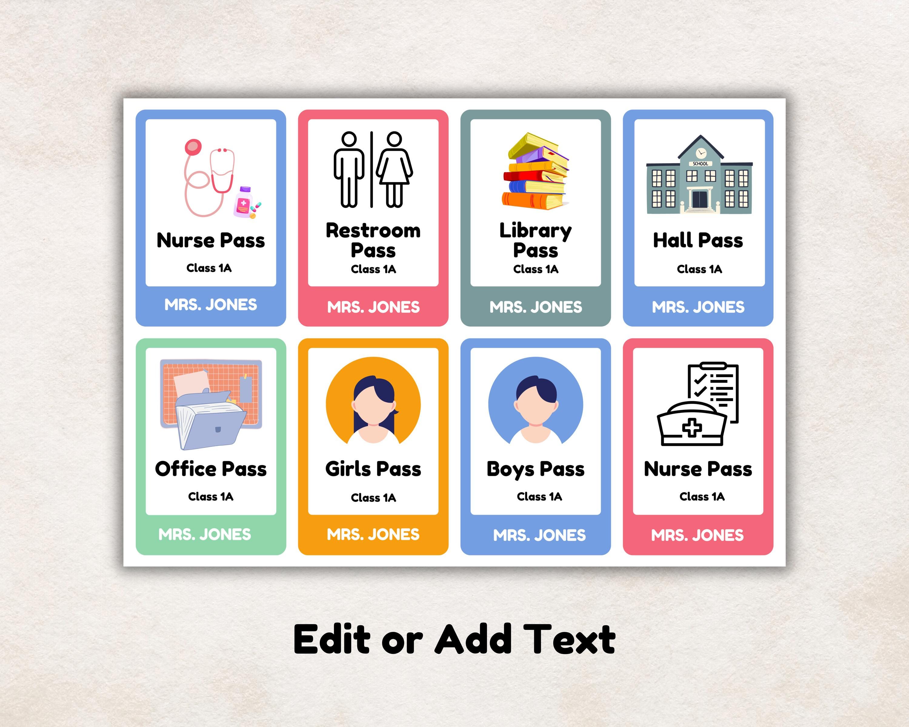 Custom Hall Pass Template, Teacher Hall Pass, Teacher Must Have ...