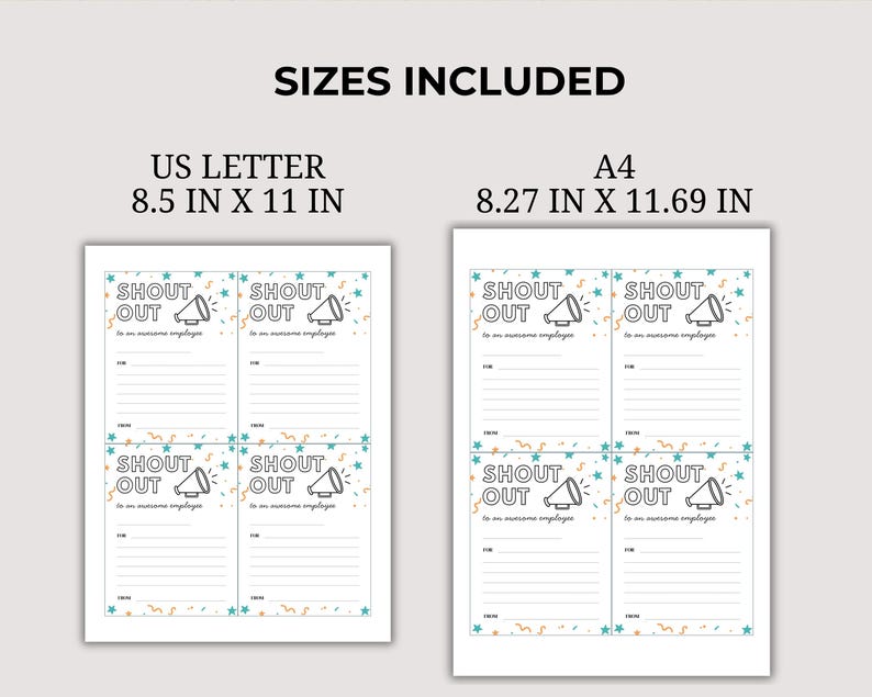 Employee Shout Out Cards Printable, Staff Appreciation Kudos ...