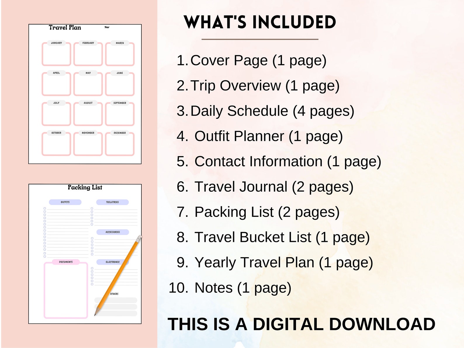 Travel Planner Printable, Vacation Planner Inserts, Trip Planner Insert, Retro Style Holiday ...