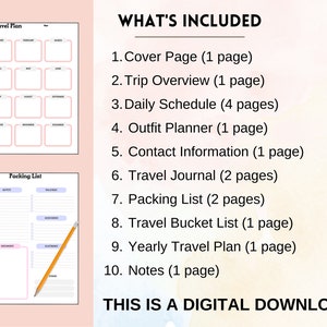Travel Planner Printable, Vacation Planning, Travel Itinerary, Travel ...