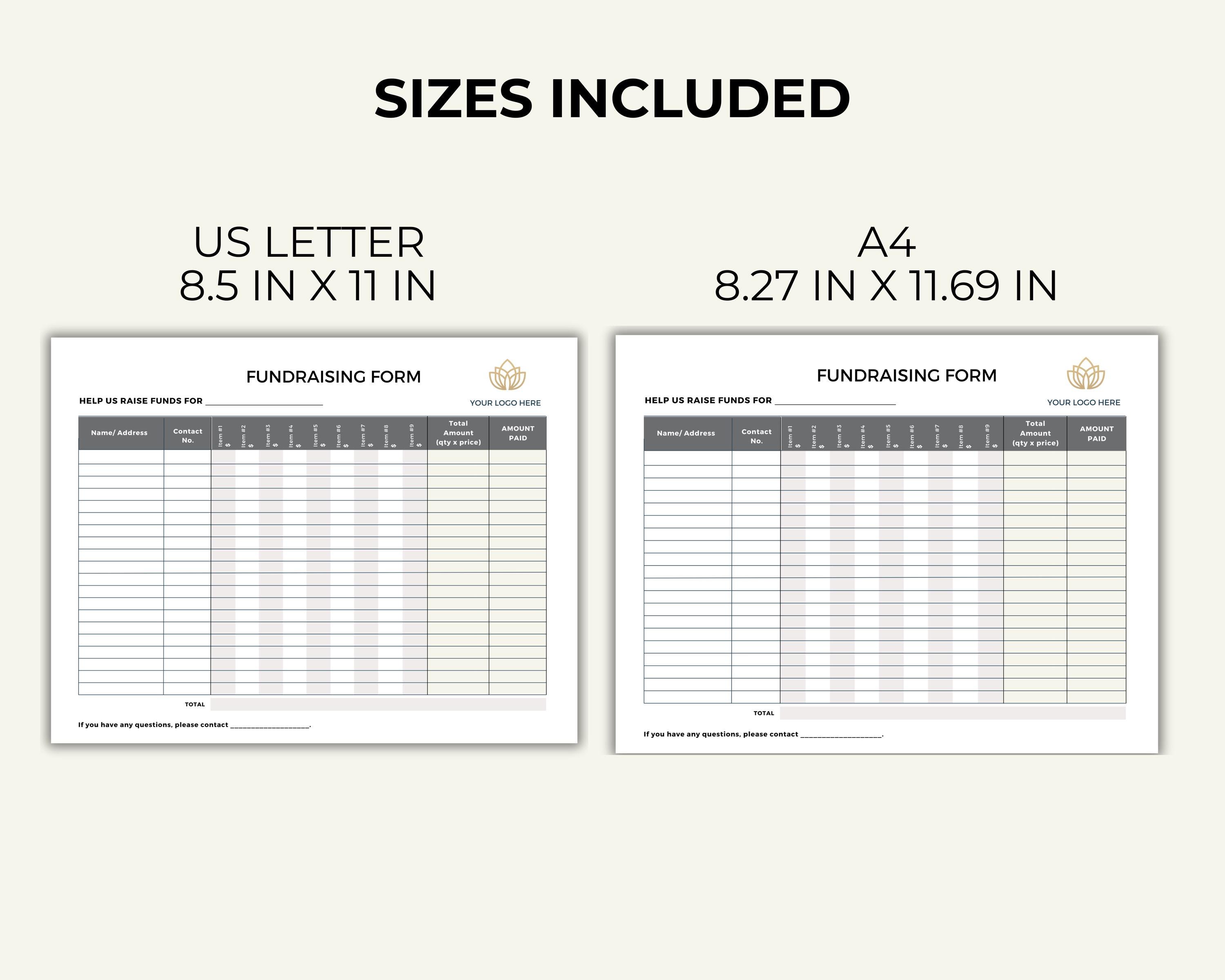 Editable Fundraising Form Canva Template, Landscape Raising Fund ...