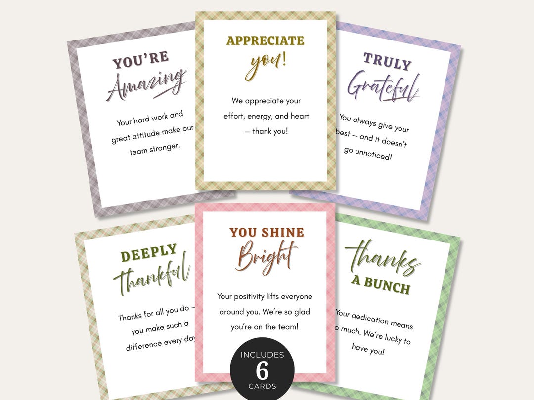 Employee Recognition Card, Thank You Card, Employee Staff Team Member ...