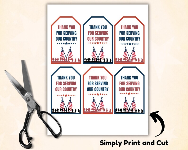 Veterans Day Gift Tags, Veterans Appreciation, Military Gift, Patriotic ...