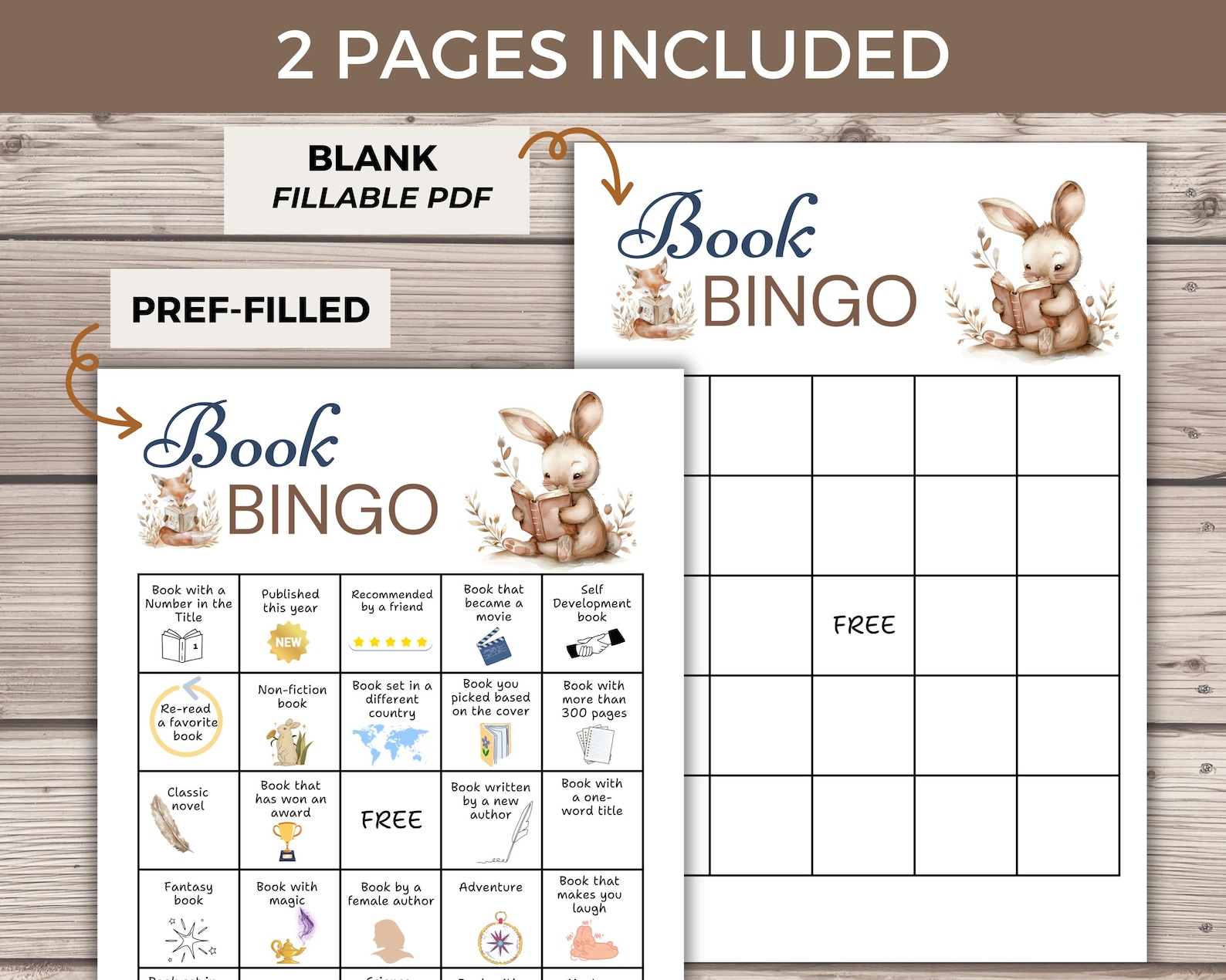Book Bingo Printable, Reading Challenge, Book Clube Games, Reading Log ...