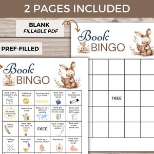 Book Bingo Printable, Reading Challenge, Book Clube Games, Reading Log ...