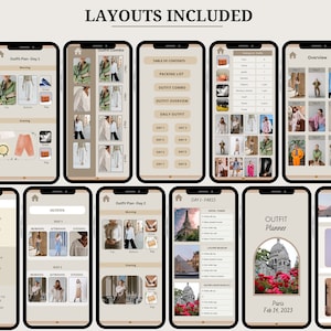 Digital Outfit Planner Wardrobe Organizer Bundle, Printable Travel ...