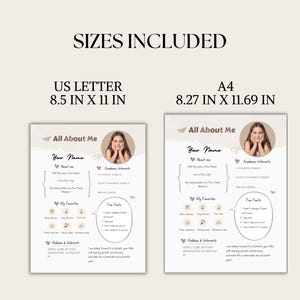 All About Me Editable Canva Template, First Day of School, Get to Know ...