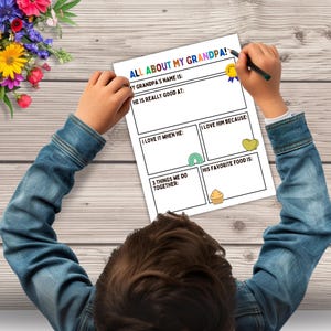 Grandparents Day Printable, All About My Grandparent, Gifts for Grandpa ...