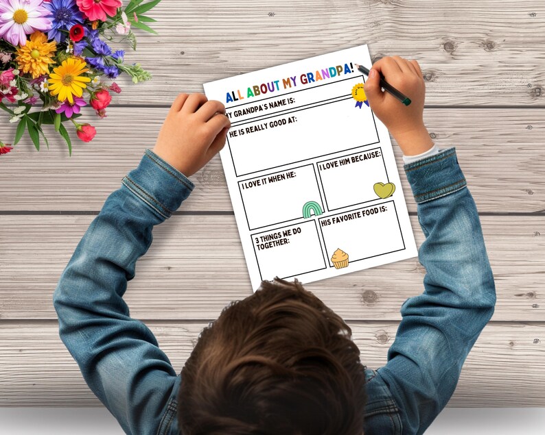 Grandparents Day Printable, All About My Grandparent, Gifts for Grandpa ...
