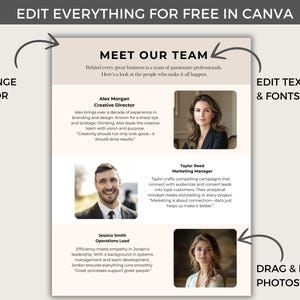 Meet the Team Flyer Template, Editable Canva Template, Modern Team ...