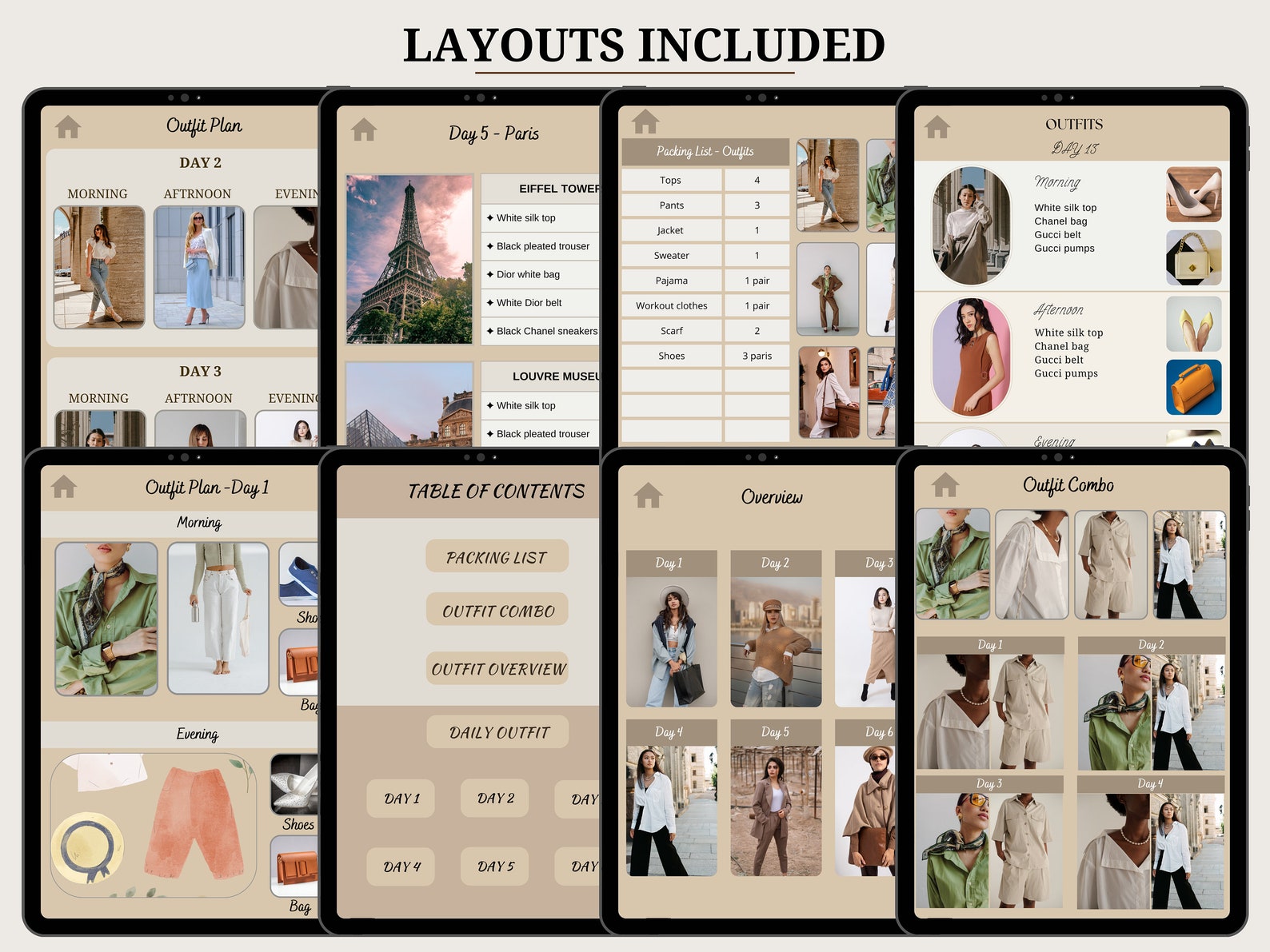 Digital Outfit Planner Wardrobe Organizer Bundle, Printable Travel ...