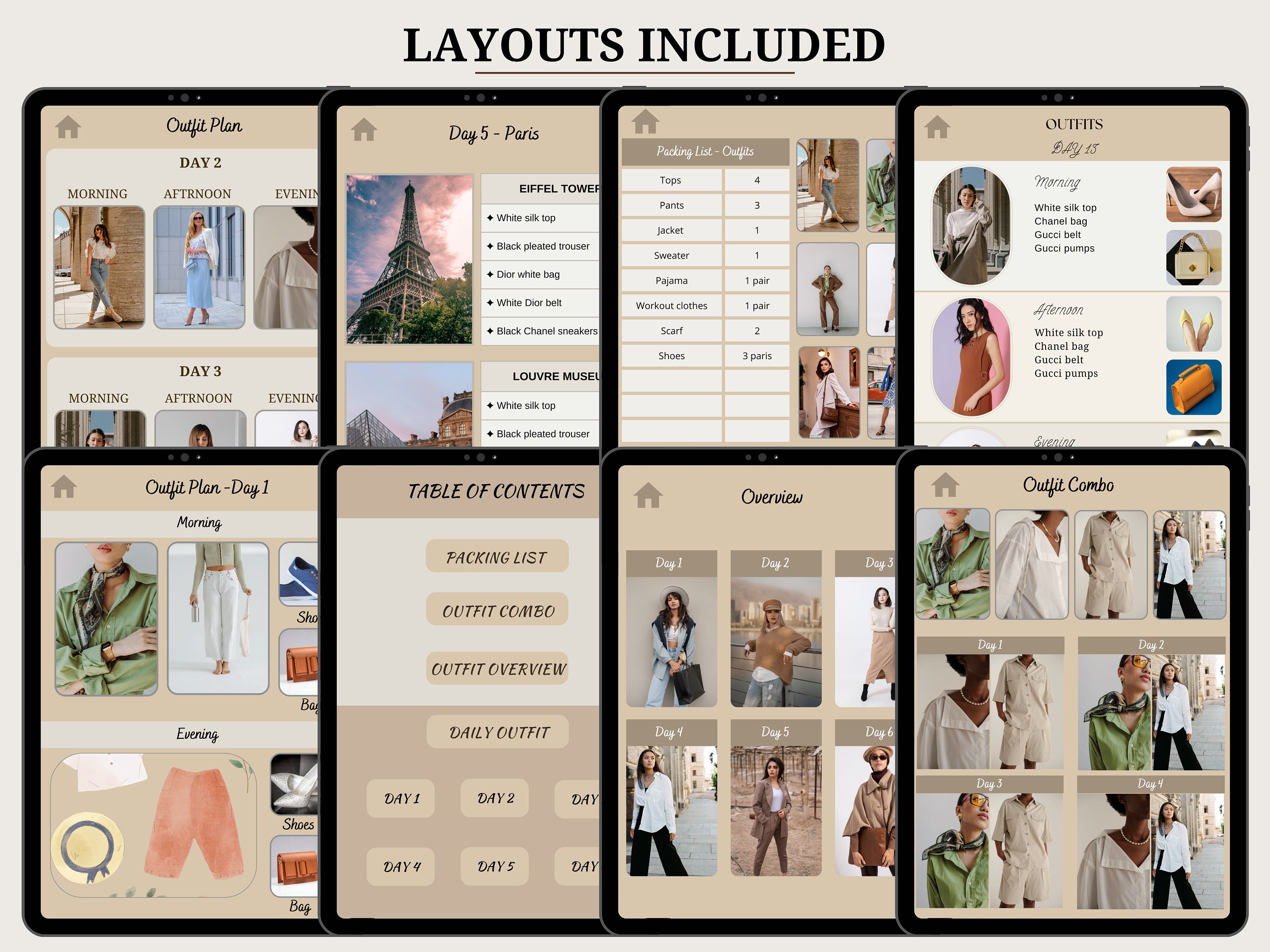 Digital Outfit Planner Wardrobe Organizer Bundle, Printable Travel ...