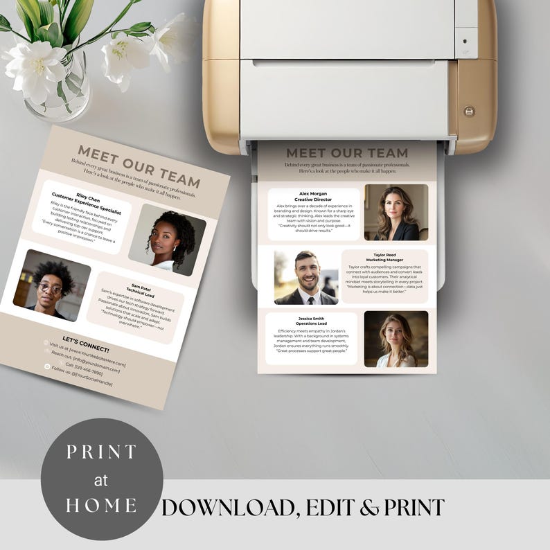 Meet the Team Flyer Template, Editable Canva Template, Modern Team ...