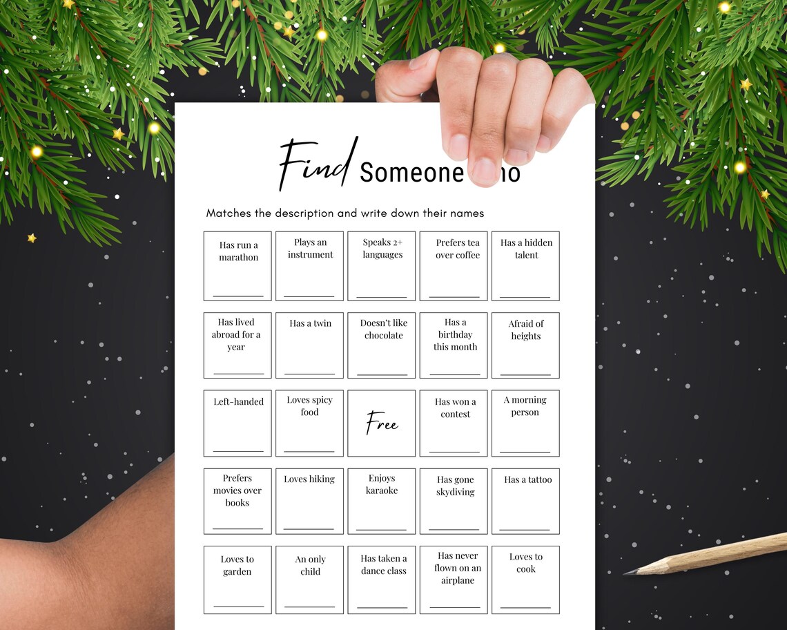 Find Someone Who Bingo Printable, Office Party Game, Team Building ...