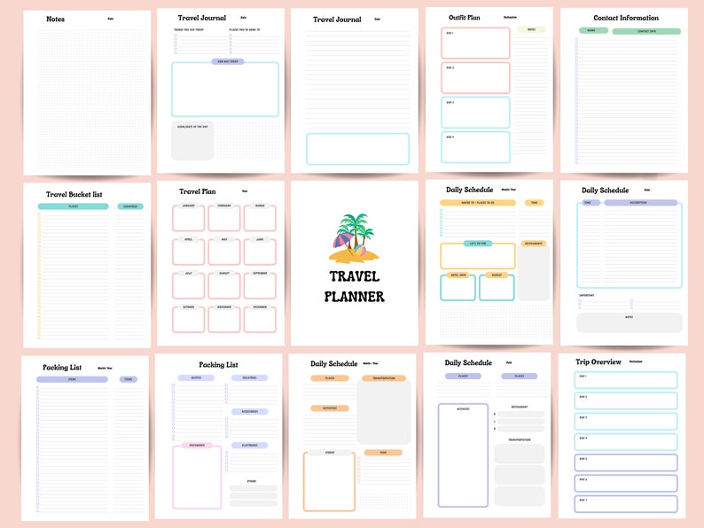 Travel Planner Printable, Vacation Planning, Travel Itinerary, Travel ...