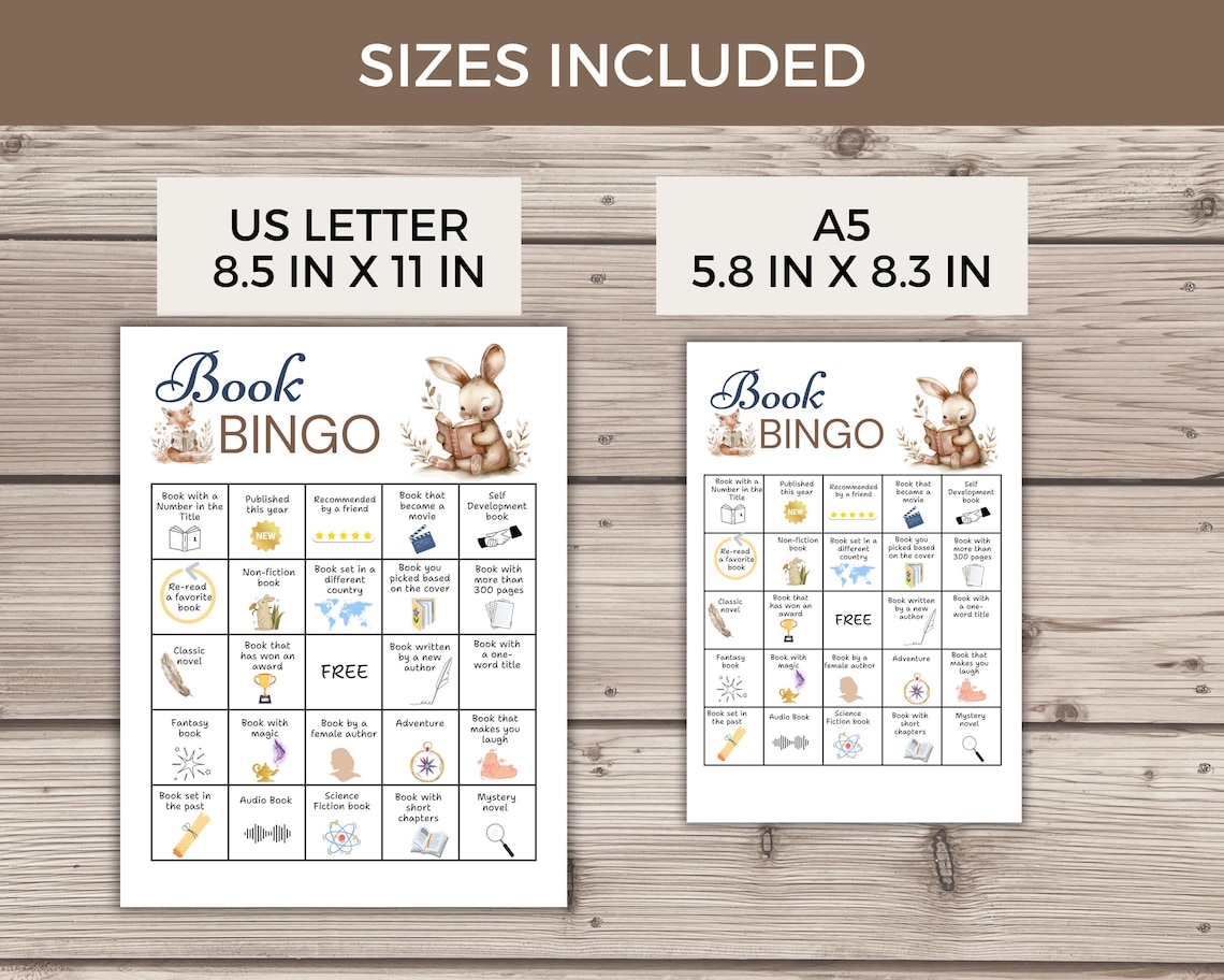 Book Bingo Printable, Reading Challenge, Book Clube Games, Reading Log ...
