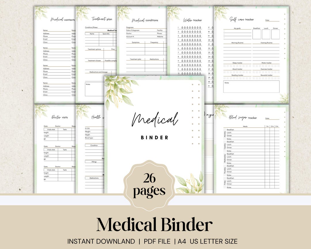 Medical Tracker Printable, Family Medical History Binder, Health ...