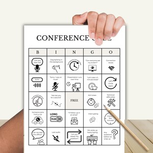 Conference Call Bingo Printable, Zoom Bingo Boards, Work From Home Fun ...