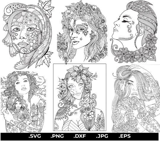 Girls Mandala SVG Bundle Svg Files for Cricut Svg Mandala - Etsy