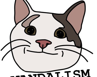 Polite Cat Meme Sticker, Cat Sticker Waterproof, Vinyl Decal, for ...