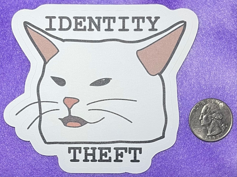 Identity Theft Meme Cat Sticker - Etsy