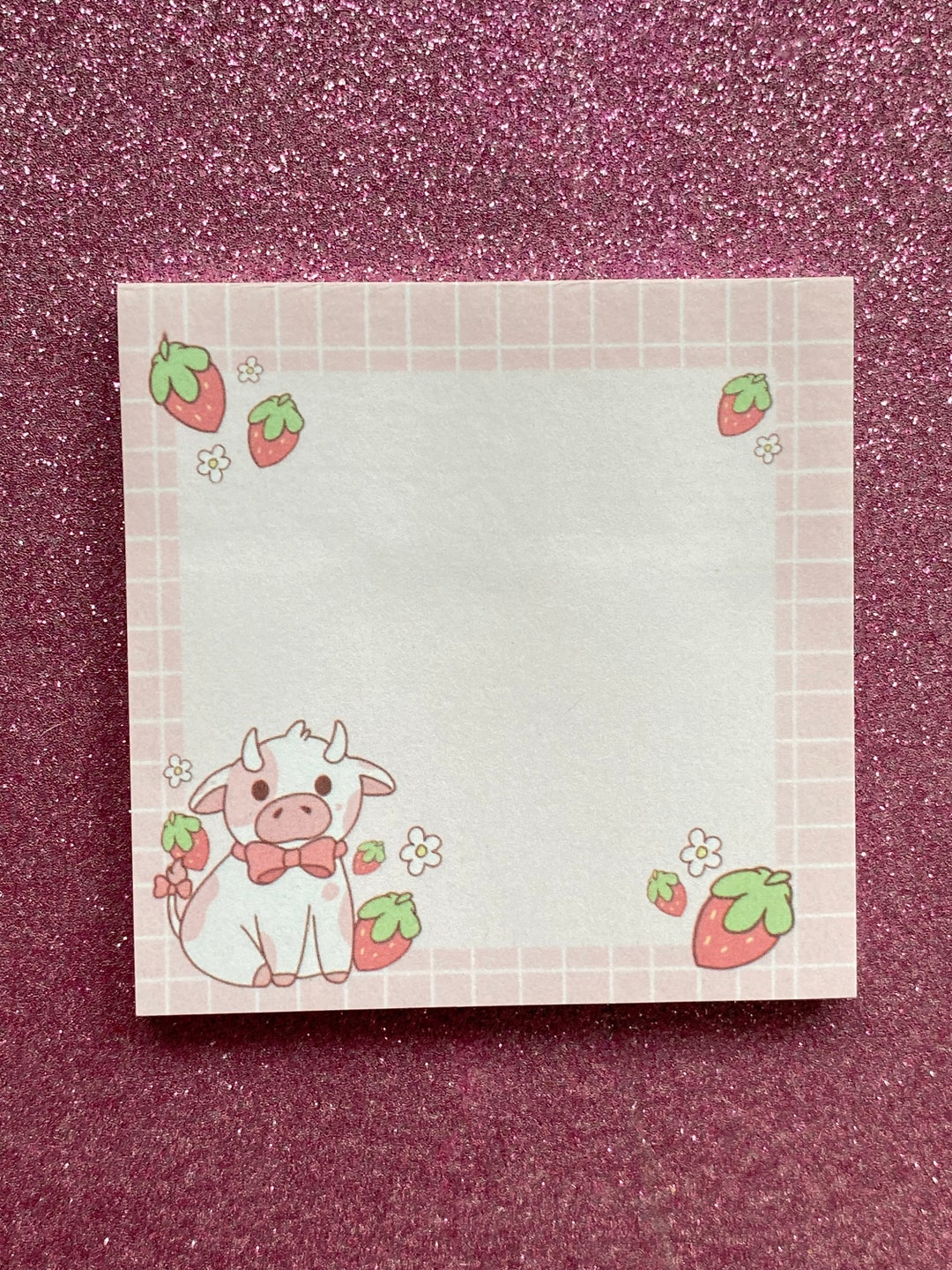 Strawberry Cow Sticky Notes - Etsy