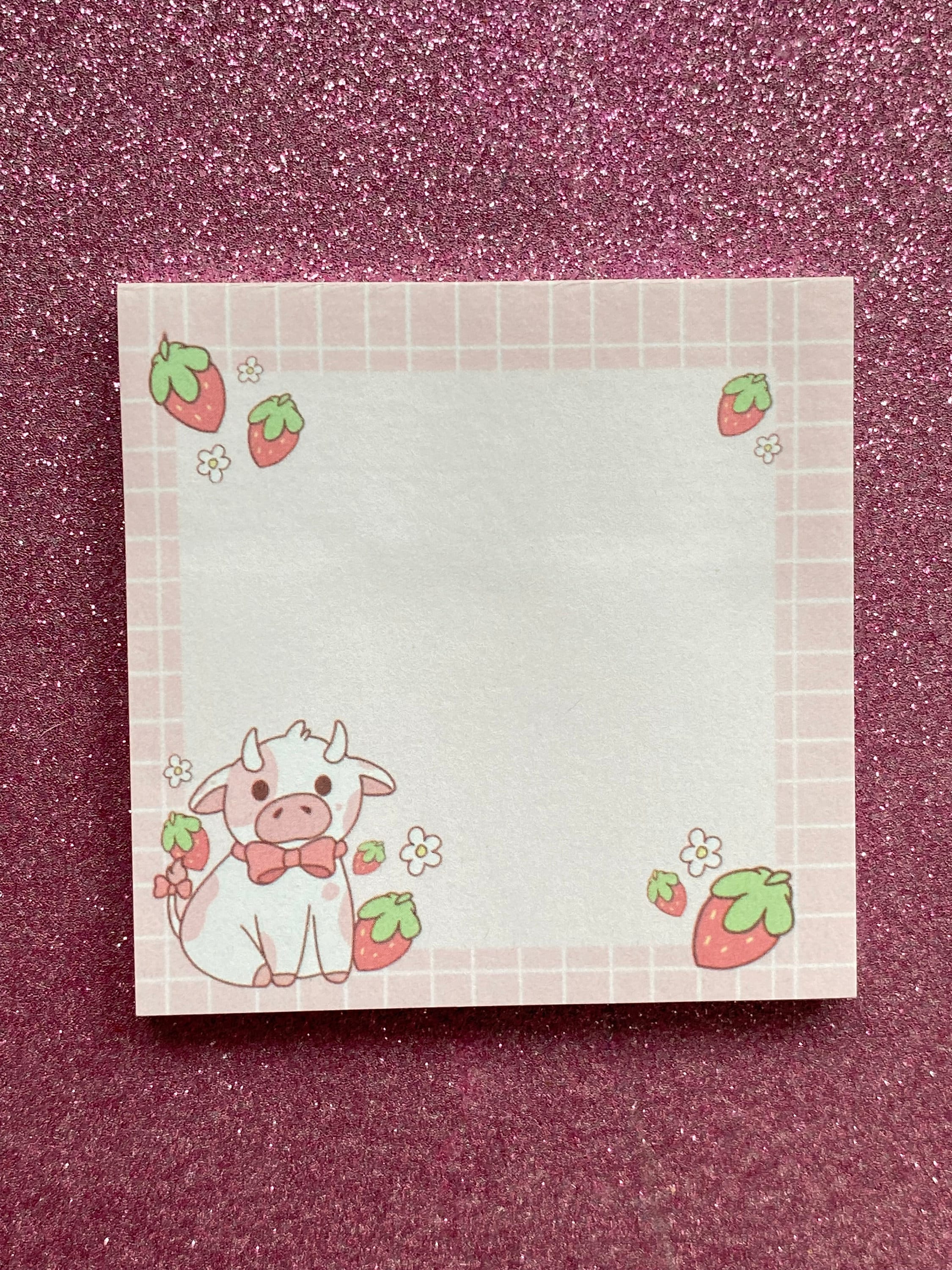 Strawberry Cow Sticky Notes - Etsy