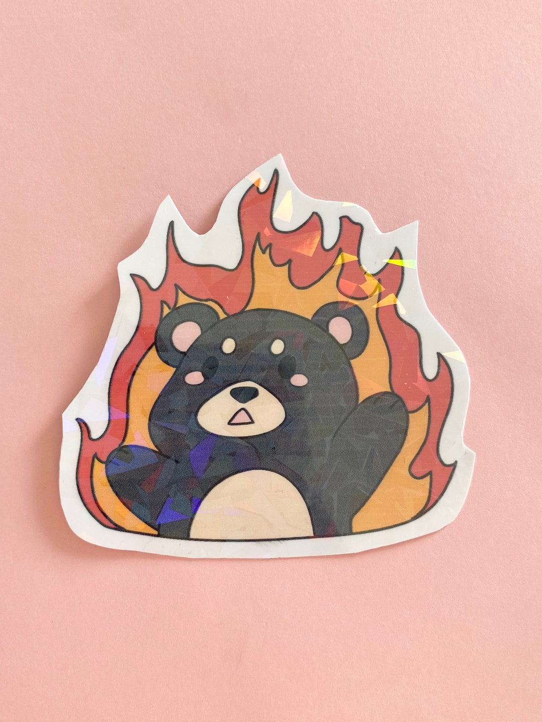Angry Cute Sun Bear Sticker | Angy Kawaii Elmo Meme - Etsy