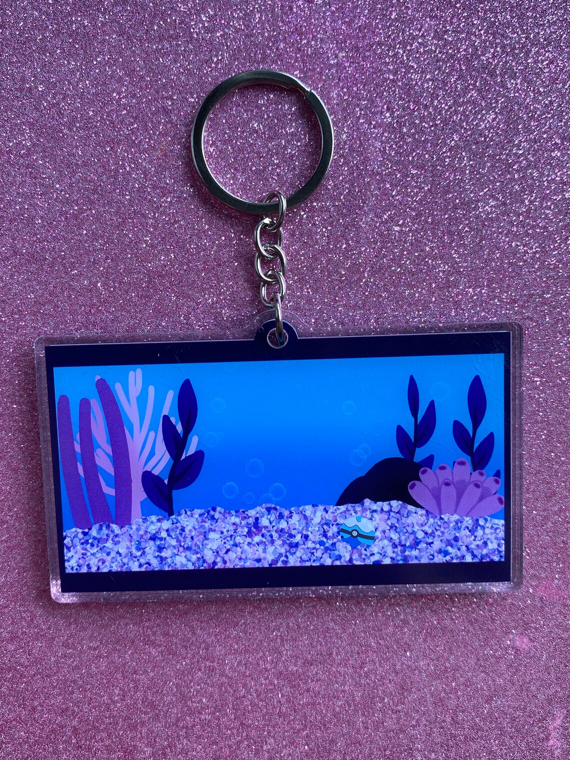 Poké Aquarium Shaker Charm Keychain Cute Fidget - Etsy