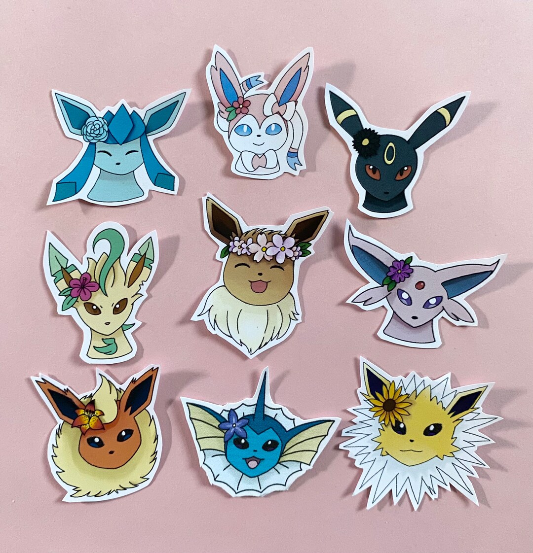 Floral Eeveelution Stickers - Etsy
