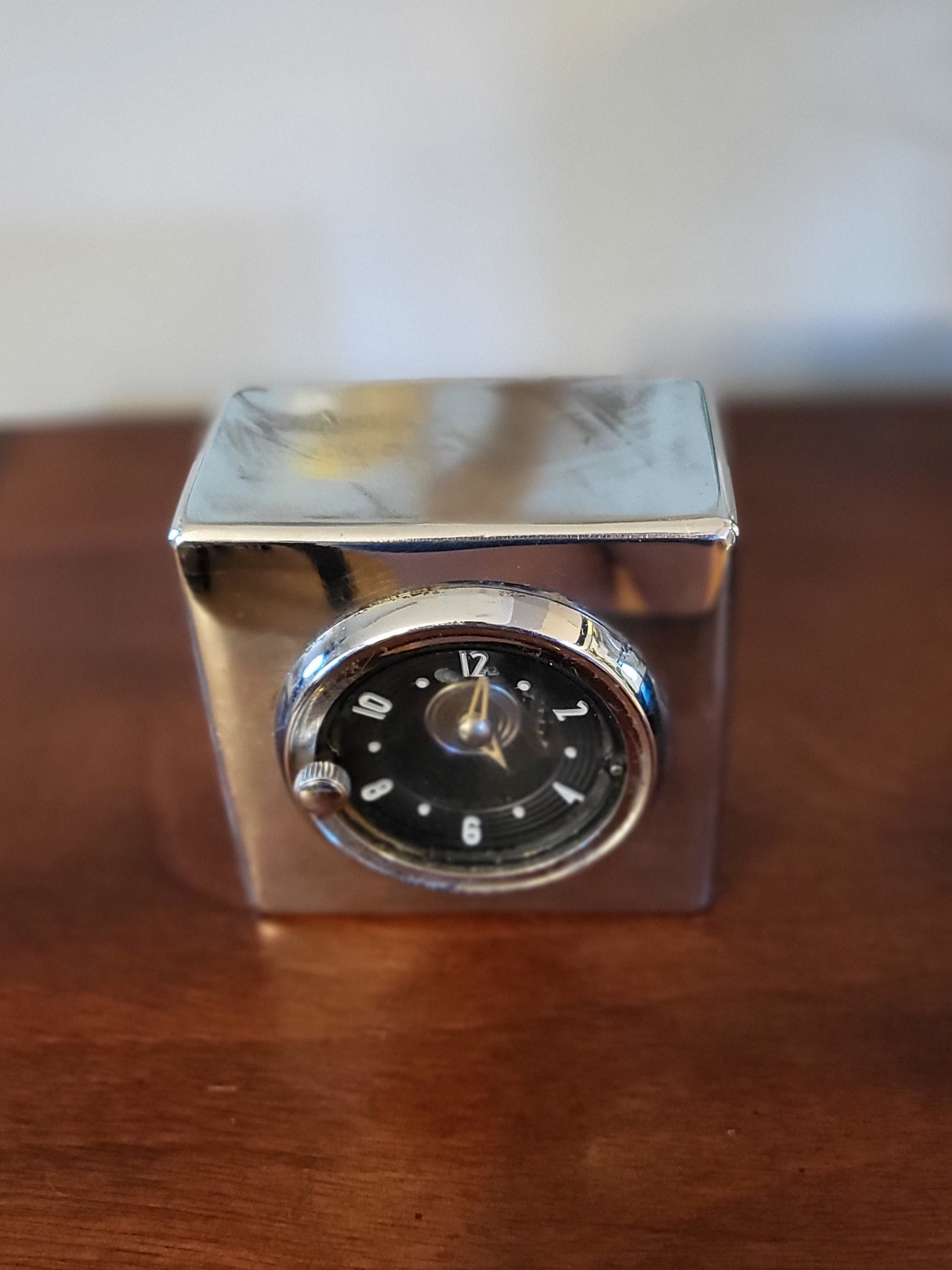 Vintage MCM Chrome Automobile Quartz Dashboard Clock - Etsy