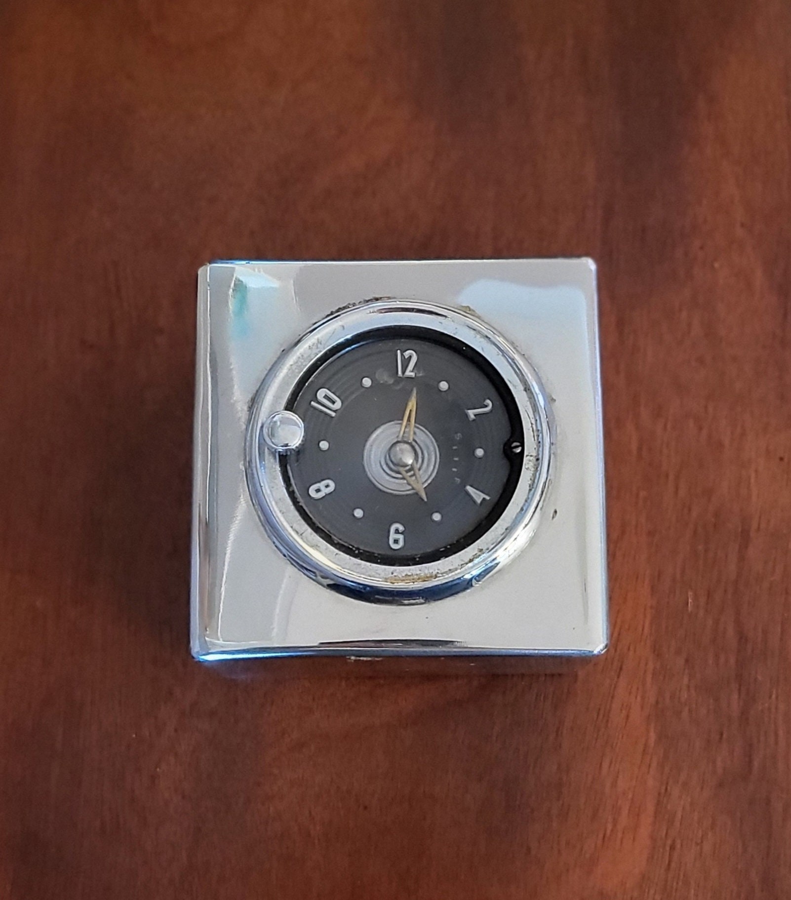 Vintage MCM Chrome Automobile Quartz Dashboard Clock - Etsy