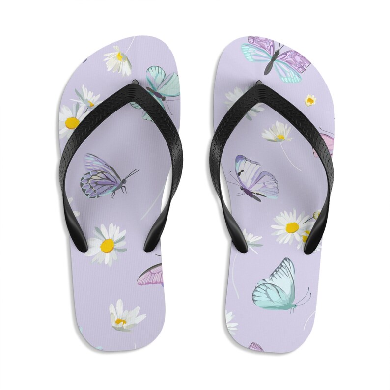 Butterflies N Daisies Unisex Flip-flops - Etsy