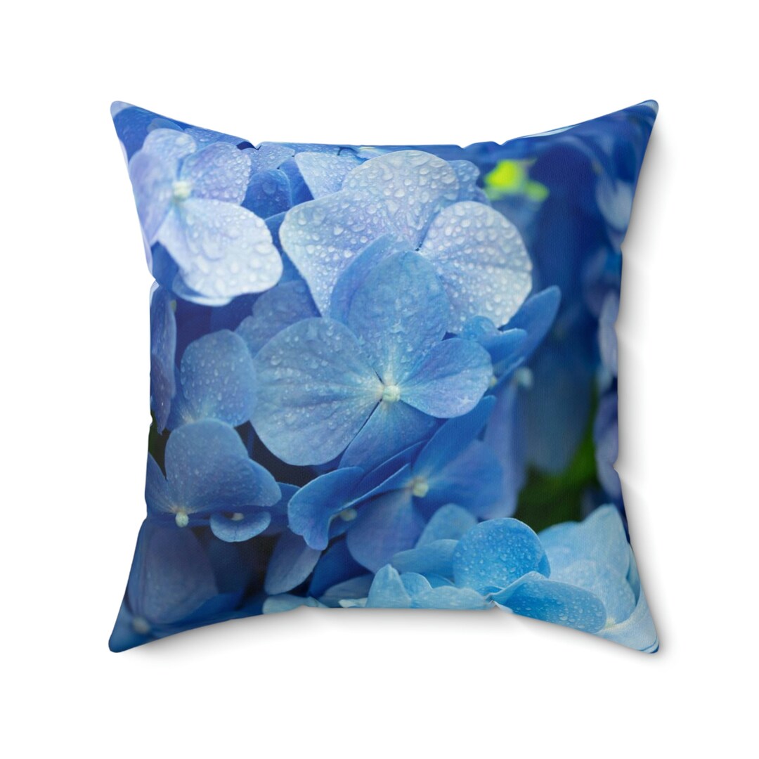 Blue Hydrangeas Square Pillow - Etsy