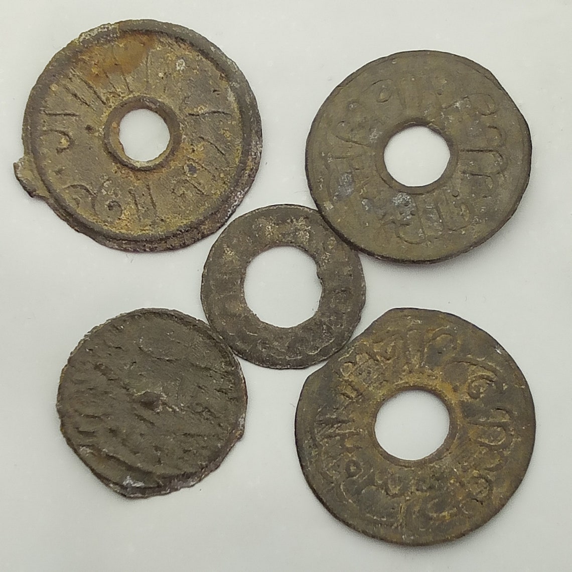 Indonesia Medieval Islamic Tin Coins 4 Pitis-sultanate of Palembang ...