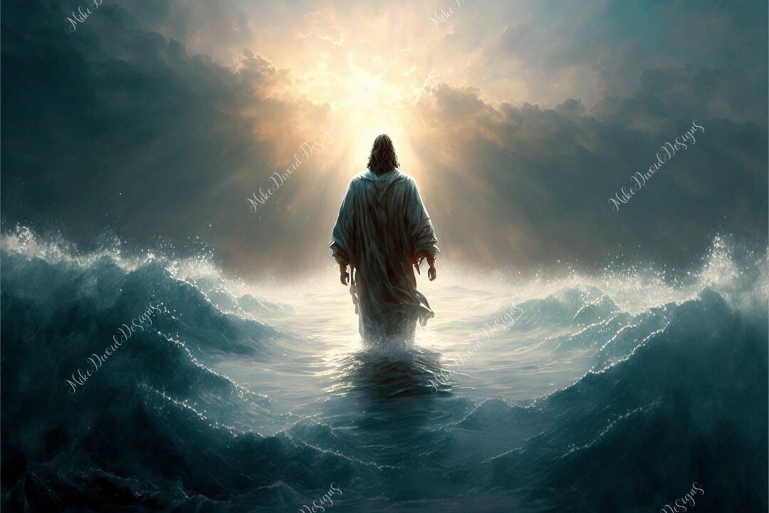 The Savior a Print of Jesus Walking on Water - Etsy