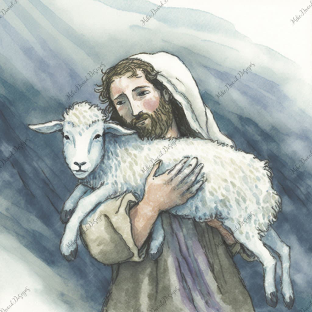 Jesus Print "found" a Rendition of Jesus Finding the Lost Sheep ...