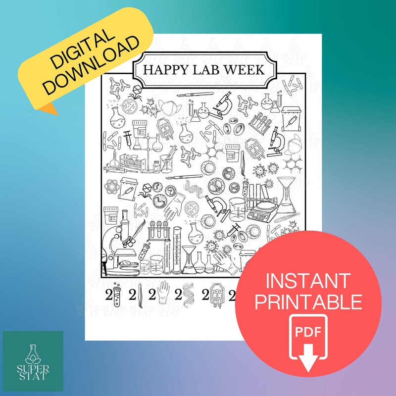 Lab Week 2026 Coloring Sheet - Etsy
