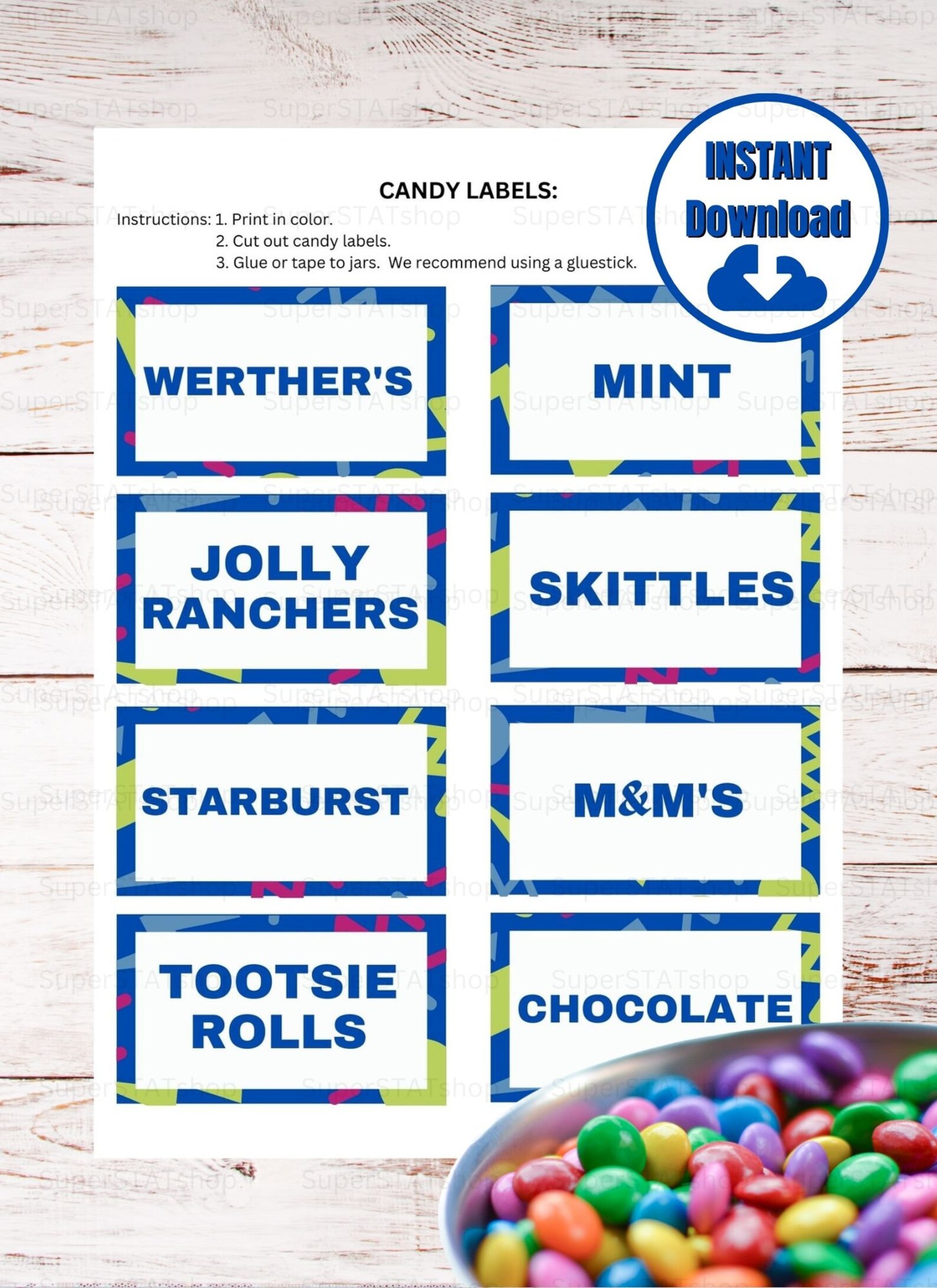 Instant Printable Lab Week Candy Buffet Candy Bar Labels Saved by the ...