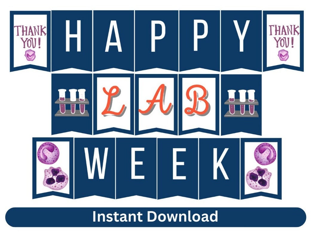Lab Week Banner Digital Printable Hematology Laboratory Appreciation Week Decorations Instant ...