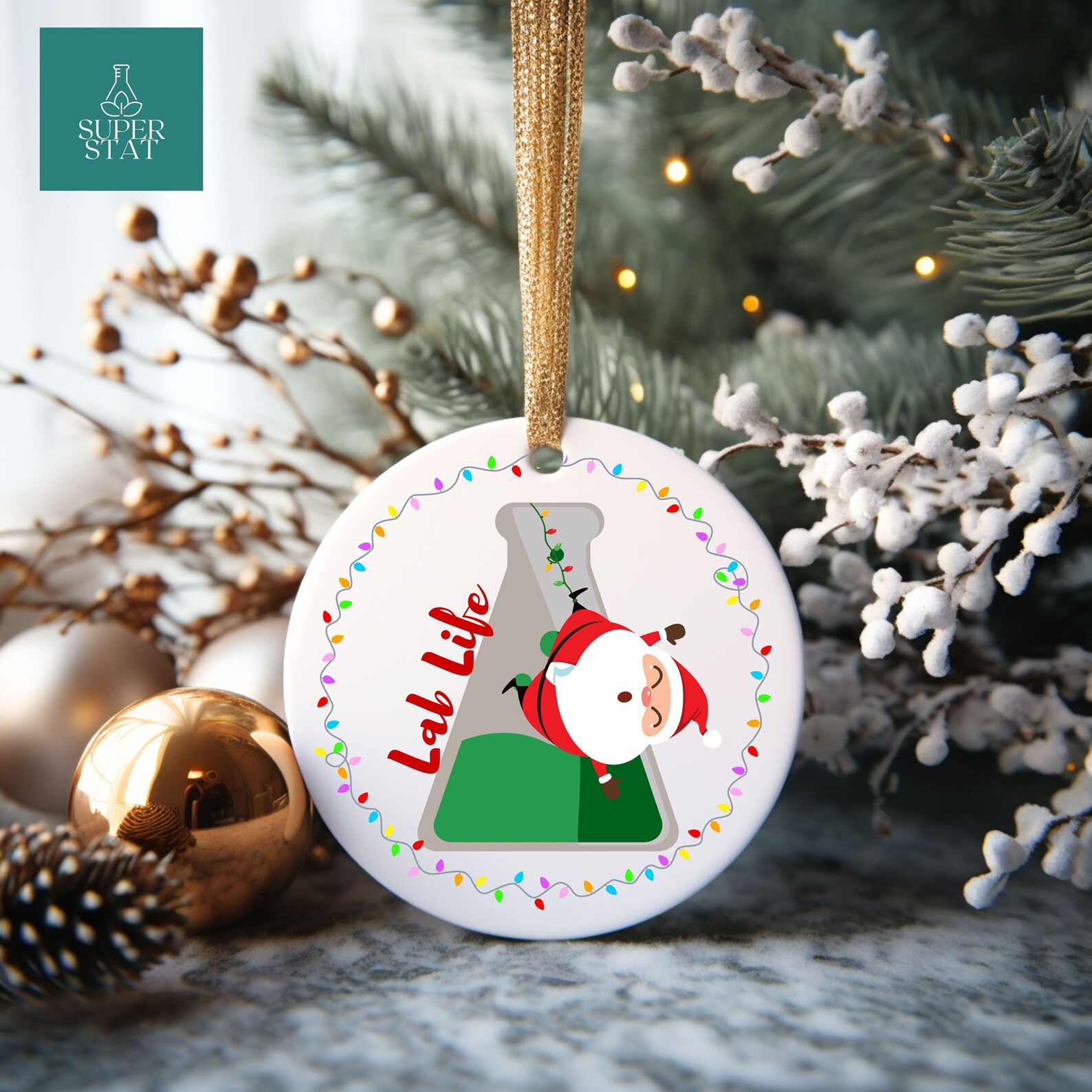Funny Laboratory Christmas Ornament, Lab Life Santa Gift, Science ...