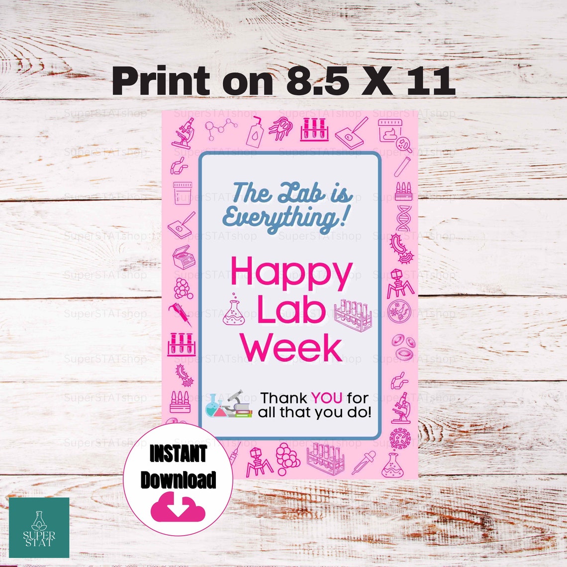 Lab Week 2024 Printable Flyer, Appreciation Medical Laboratory Week Idea, Instant Download Sign ...