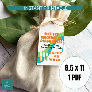 Lab Week 2025 Gift Tag Printable Mystery Diagnostic Digital Download ...
